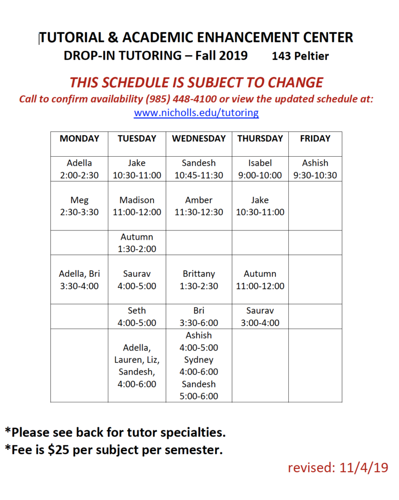Tutorial and Academic Enhancement Center - Academic Services Center