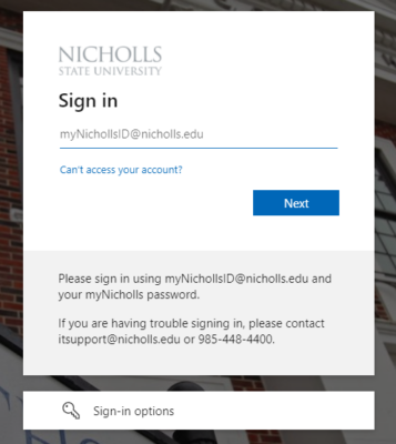 myNicholls Multi-Factor Authentication - Information Technology