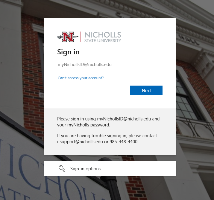 myNicholls Multi-Factor Authentication - Information Technology