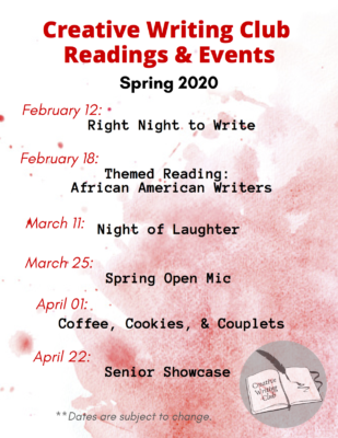 Spring 2020 Creative Writing Reading Series - Department of English ...