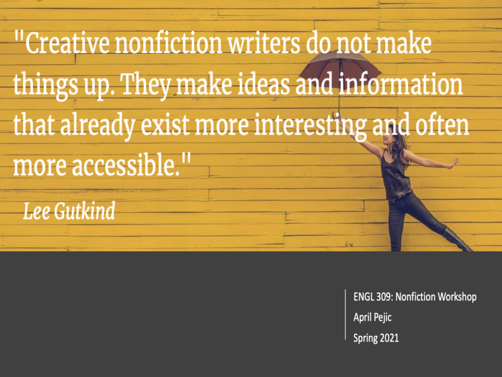 Creative Writing - Department of English, Modern Languages, & Cultural ...