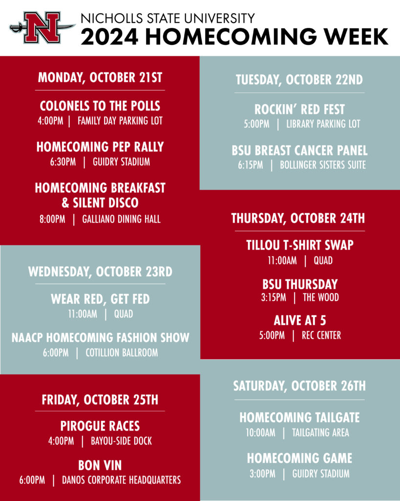 Nicholls State University 2024 Homecoming Court and Events - Nicholls News